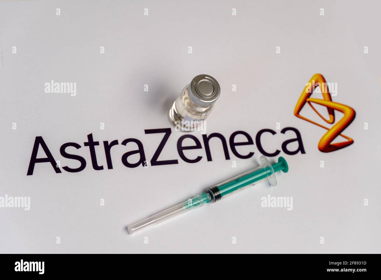 AstraZeneca COVID-19 vaccine with syringe Stock Photo - Alamy