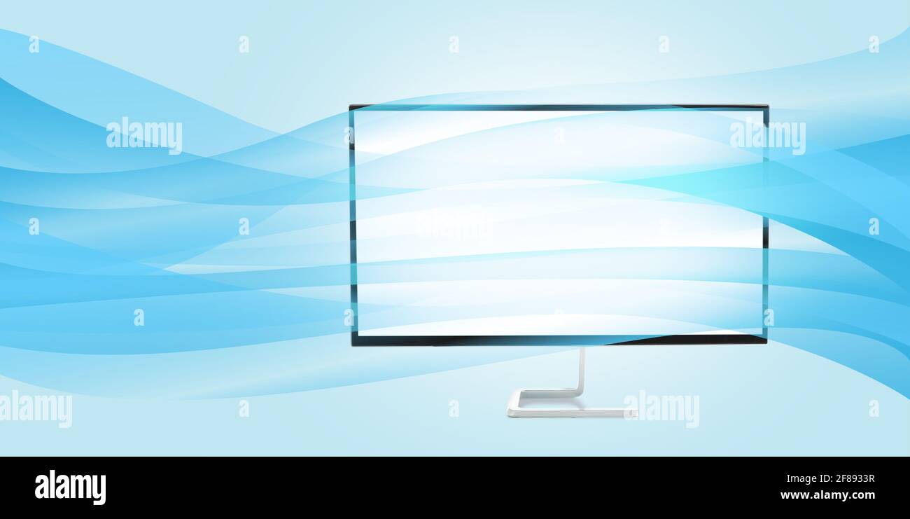 Modern TV set on blue background Stock Photo - Alamy
