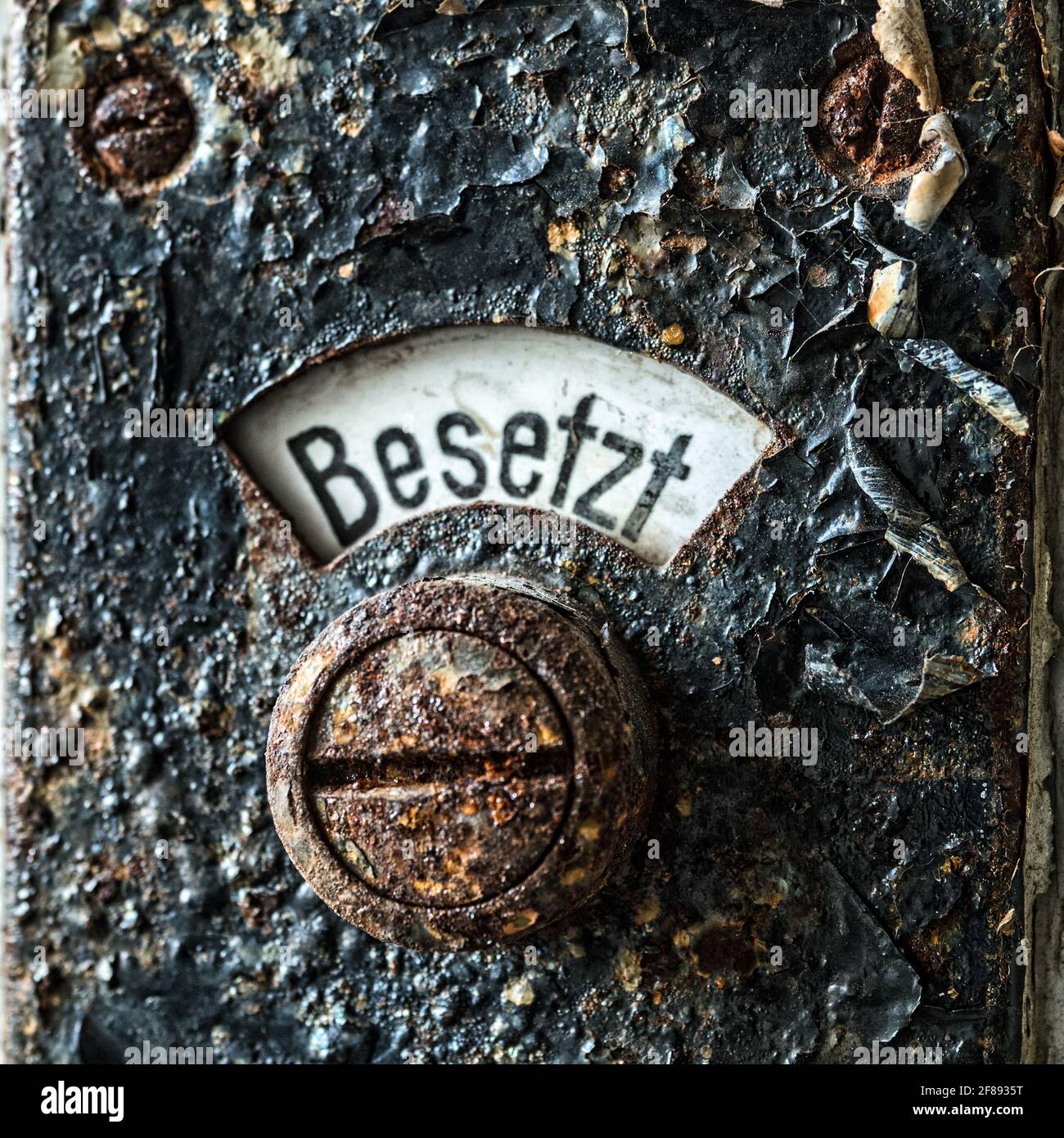 Close-up of an old rusty lavatory sign Stock Photo - Alamy