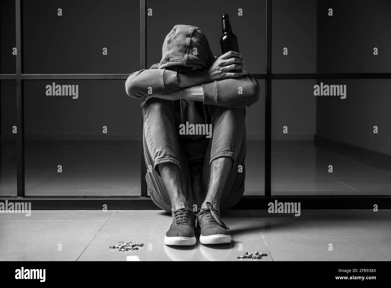 Male junkie drugs on Black and White Stock Photos & Images - Alamy