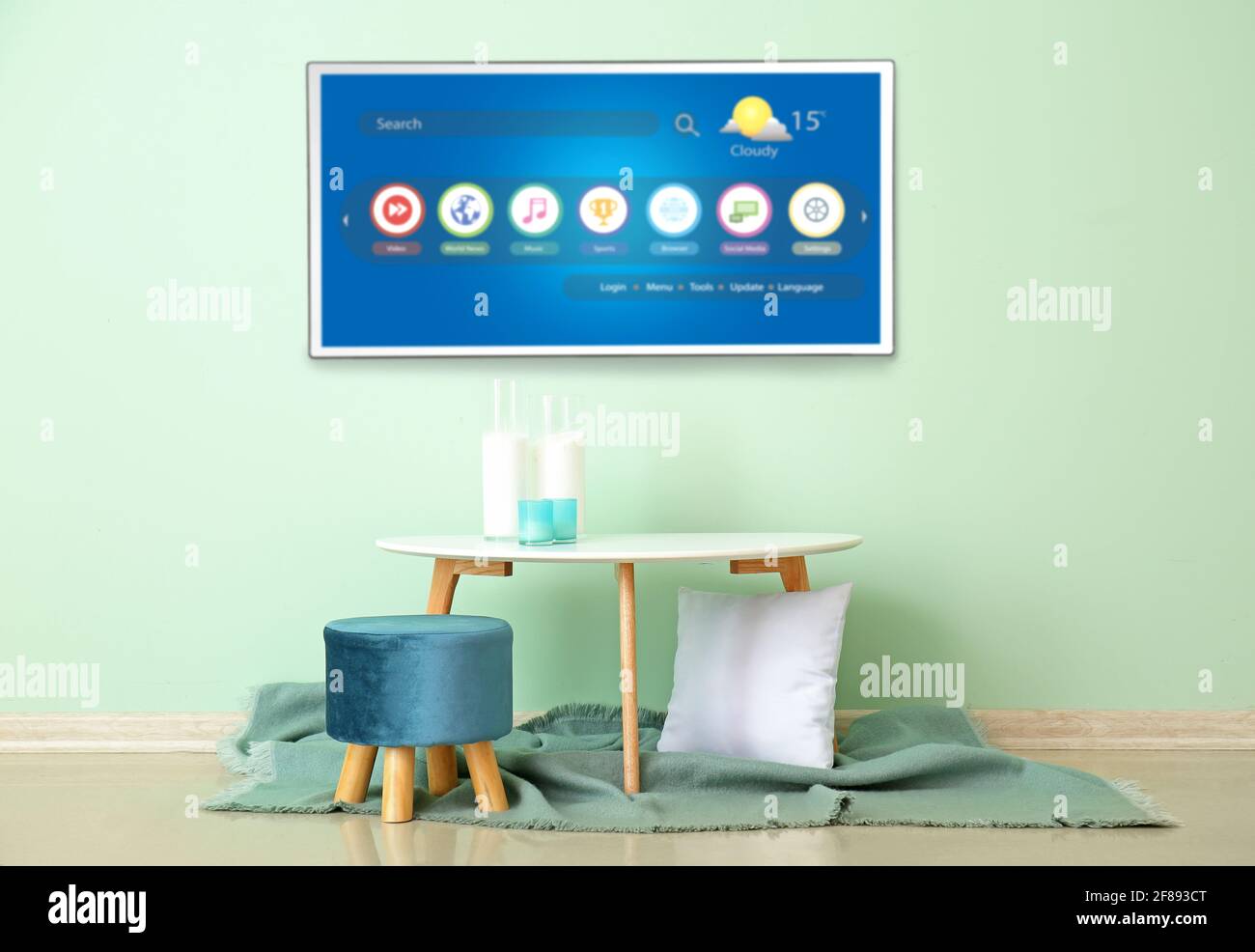 Led tv hanging on wall hi-res stock photography and images - Alamy