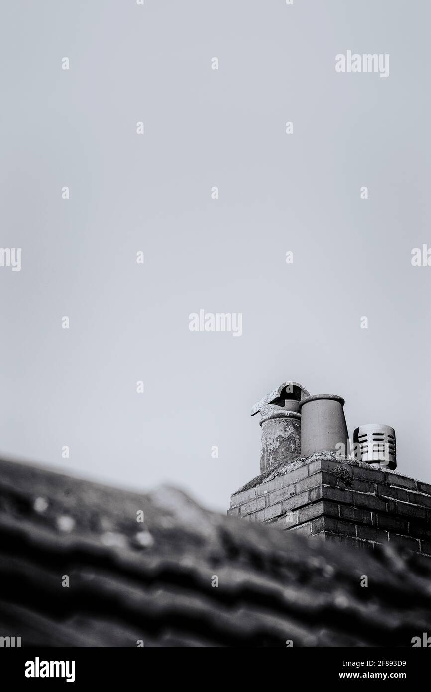 Chimney on the roof of a house in Manchester, England, UK Stock Photo ...