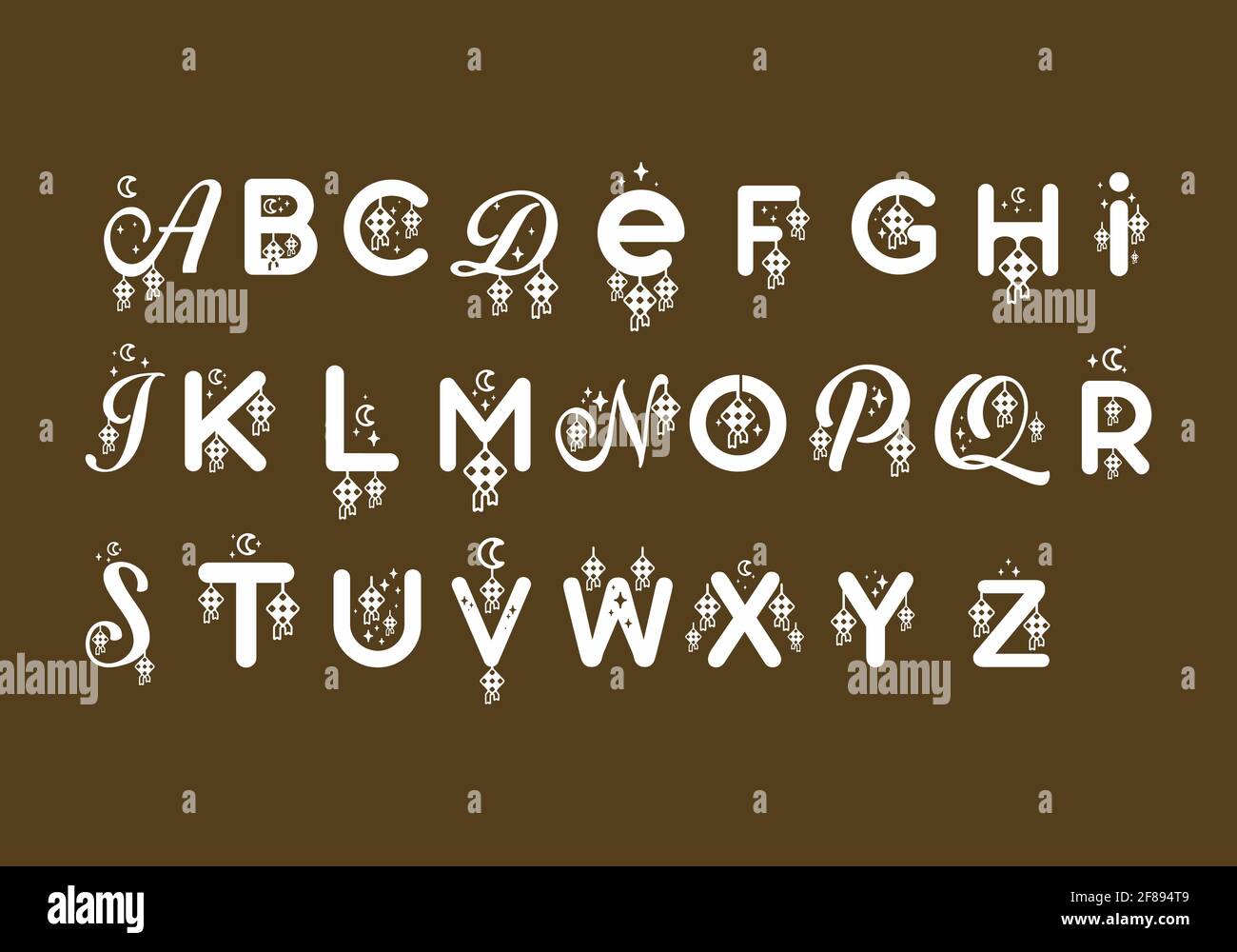 alphabet initial letter A to Z in ramadan theme design Stock Vector ...