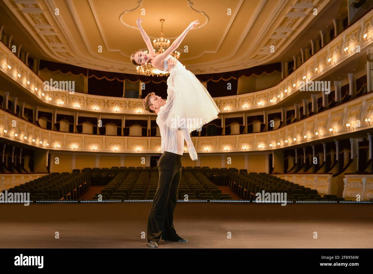 Dancers on stage in ballet theatre Stock Photo - Alamy