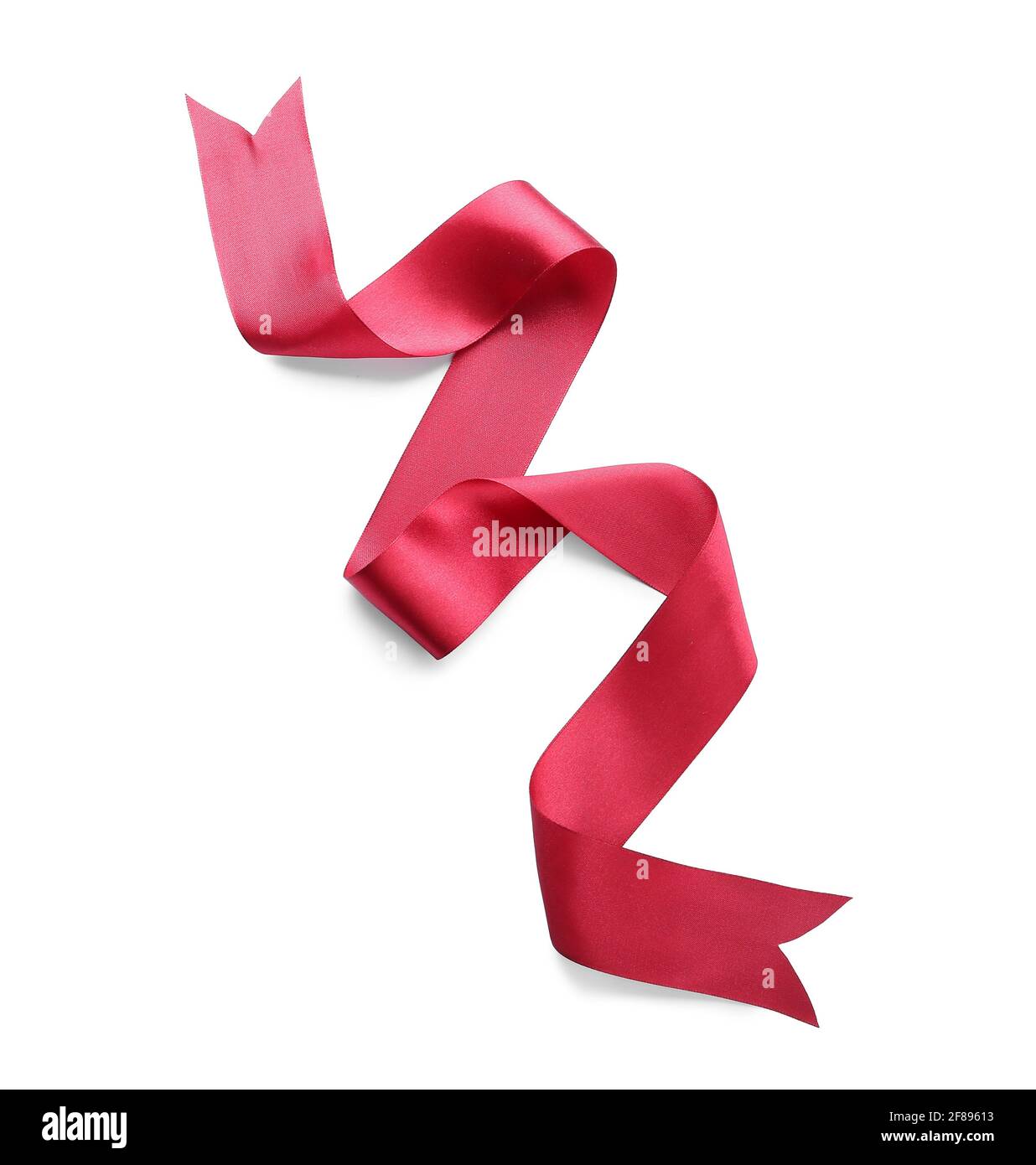 Red ribbon on white background Stock Photo - Alamy