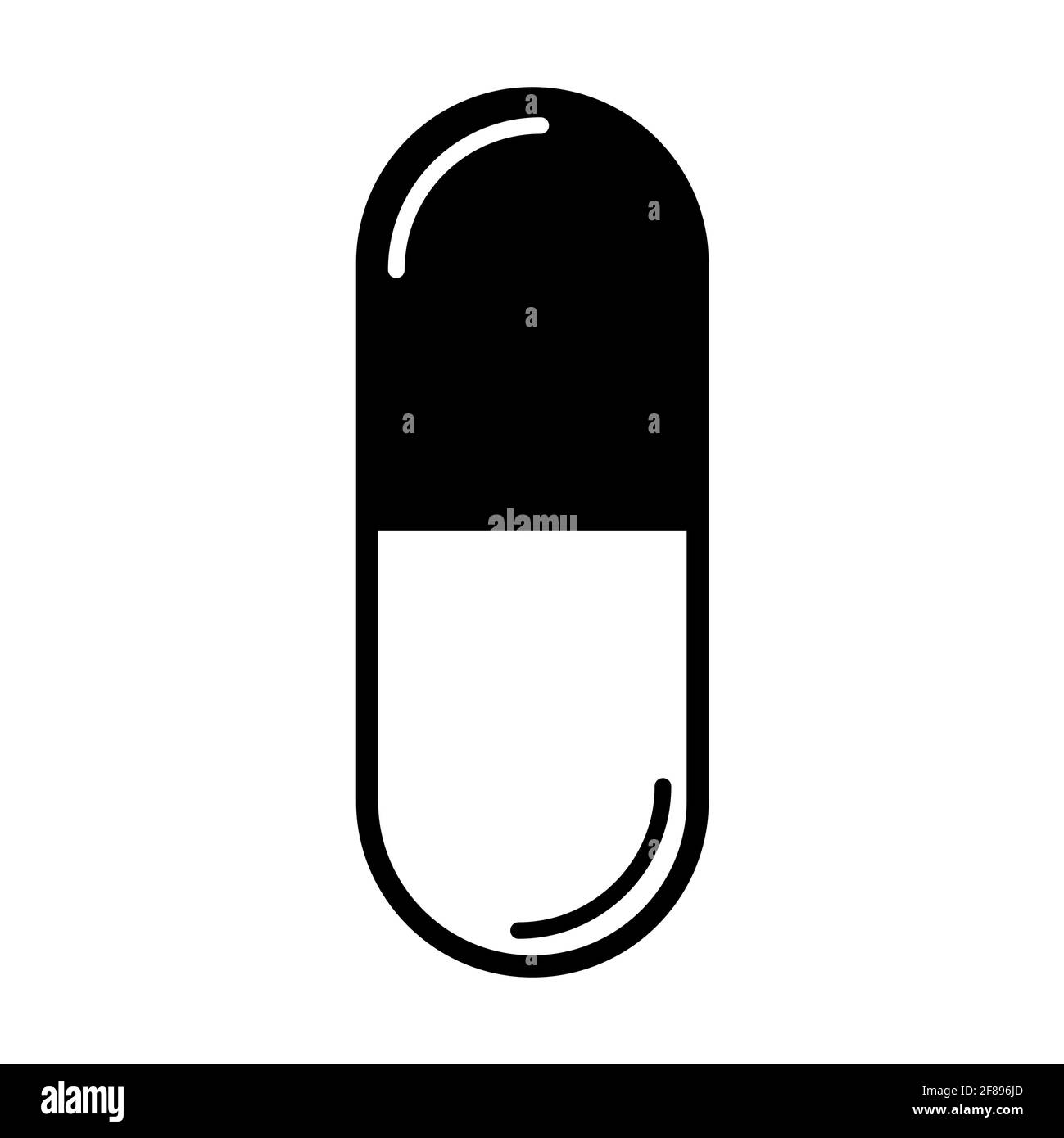 Medicine pill flat capsule icon. Vector sign isolated on white ...