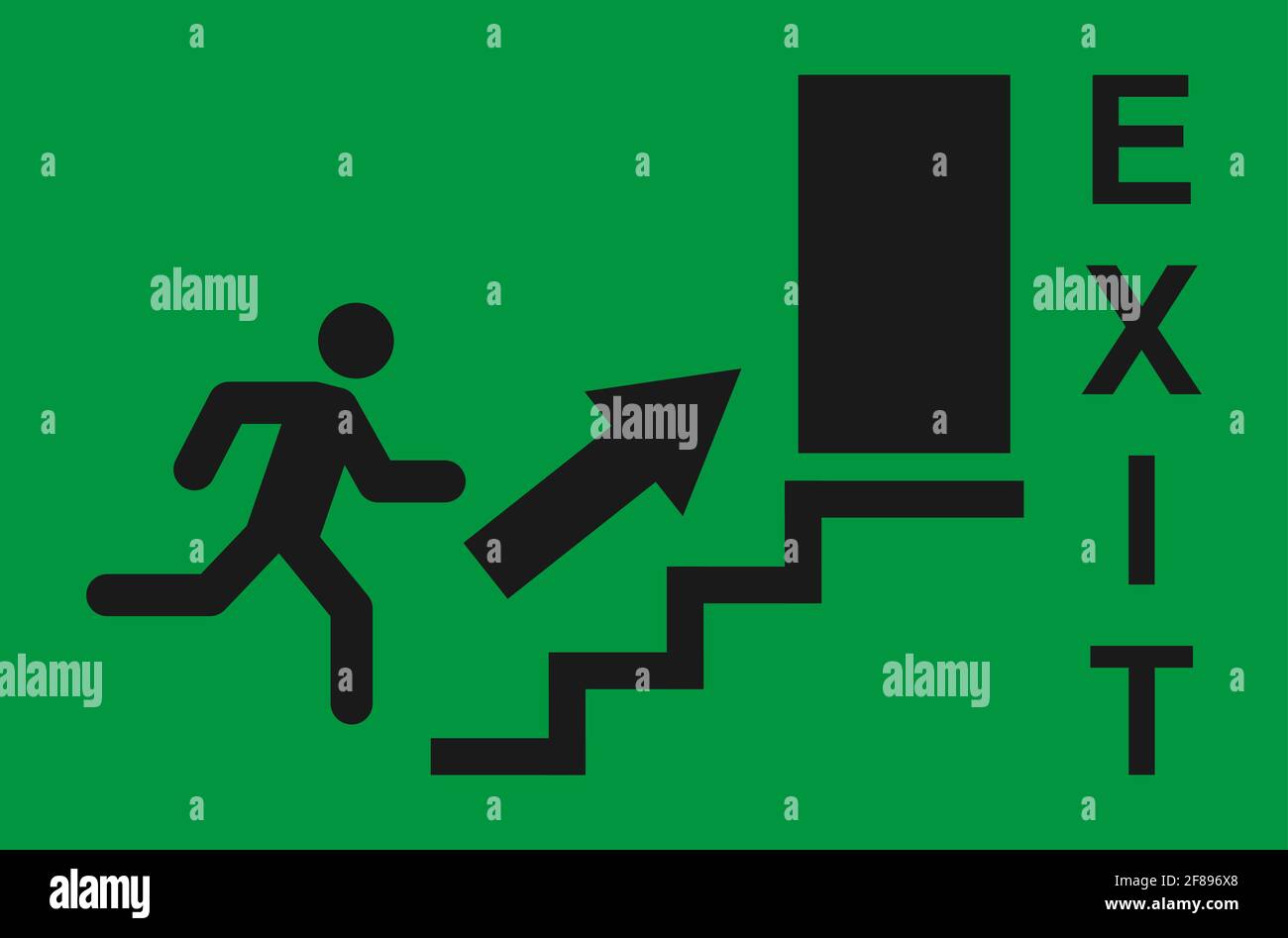 Running man and exit door sign. Vector icon, safety symbol. Escape help evacuation Stock Vector ...