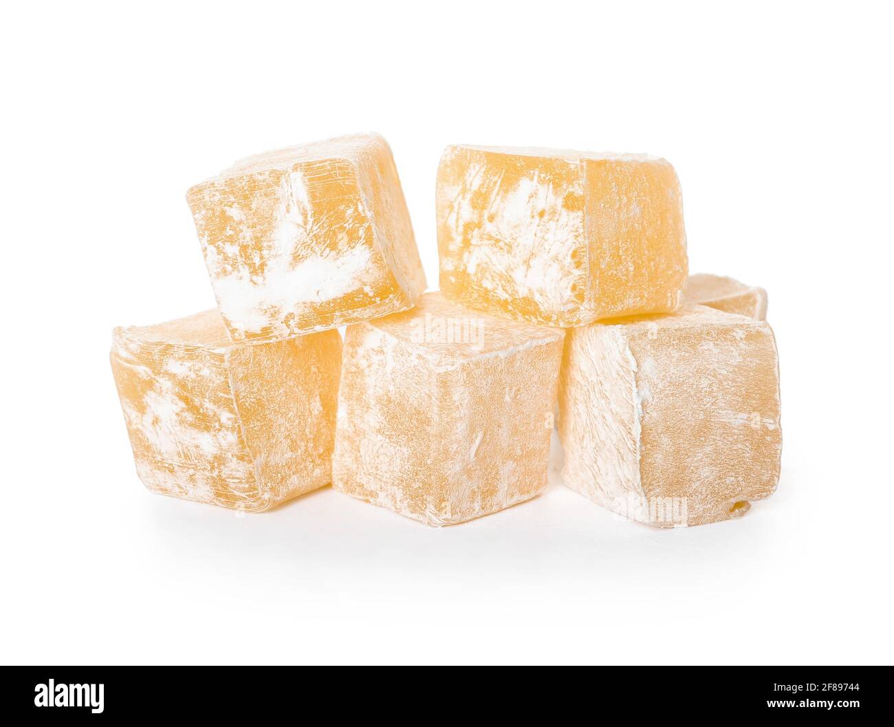 Turkish delight on white background Stock Photo - Alamy