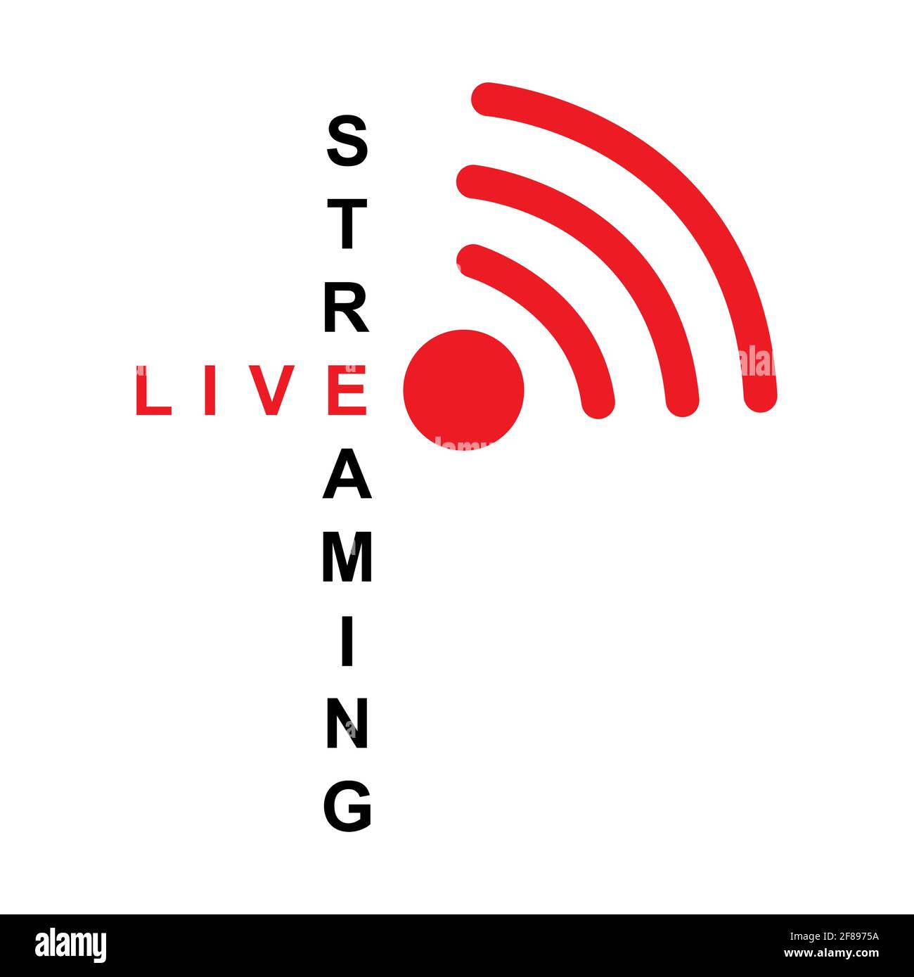 Live streaming icon. Modern vector button design isolated on white ...