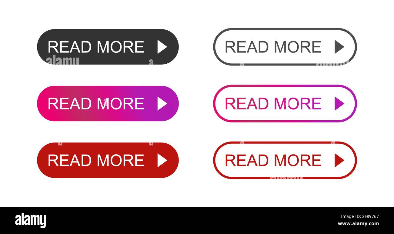 Modern colorful icon read more colorful button set on white background ...