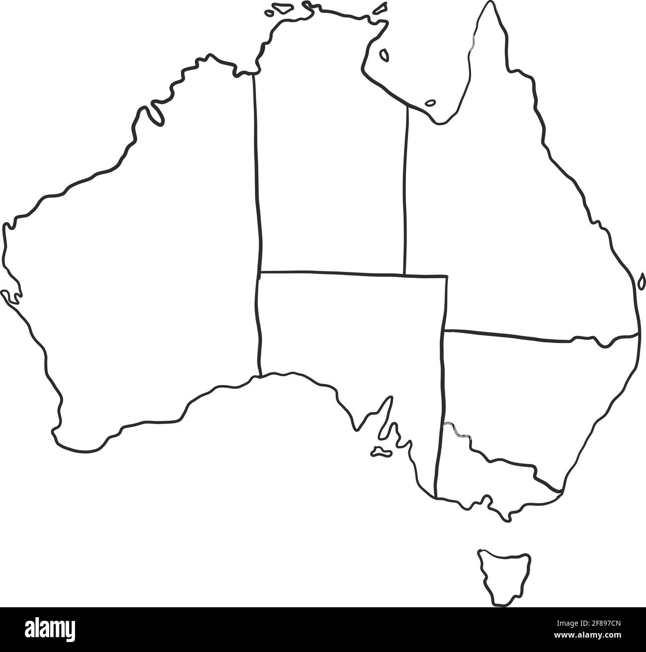 Australia Political Map Without Name