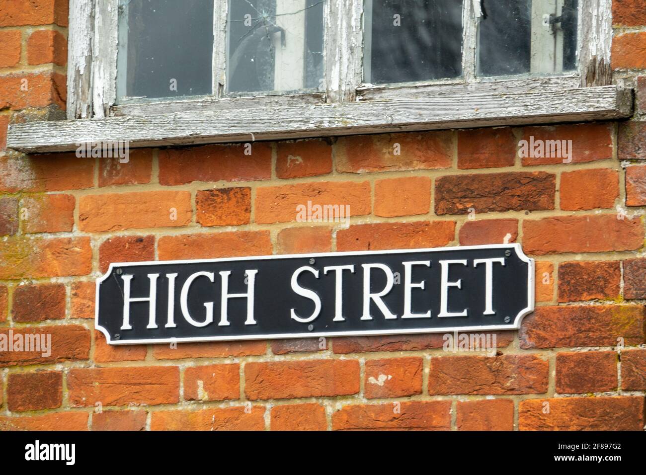 Village old high street sign Stock Photo - Alamy