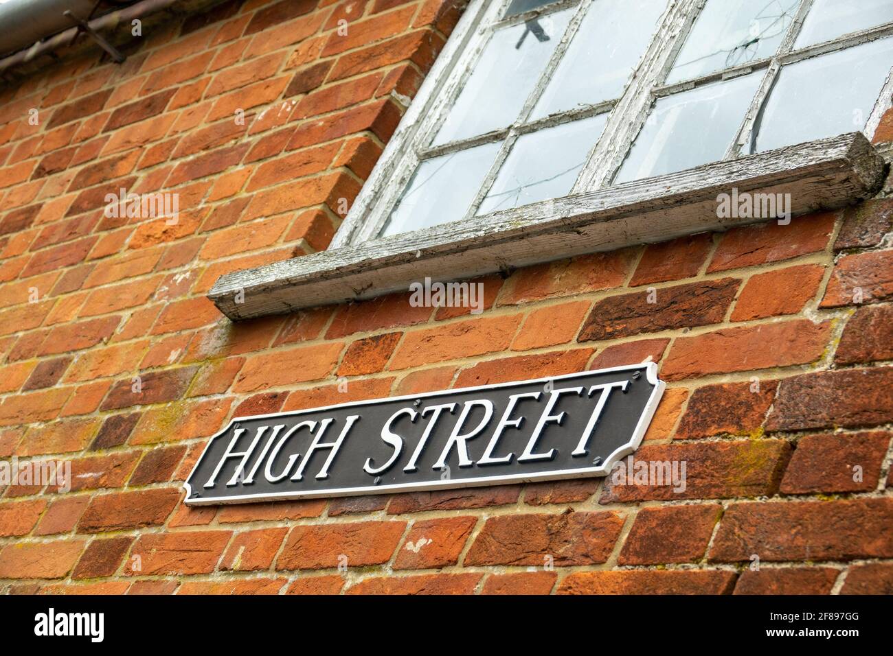 Village old high street sign Stock Photo - Alamy