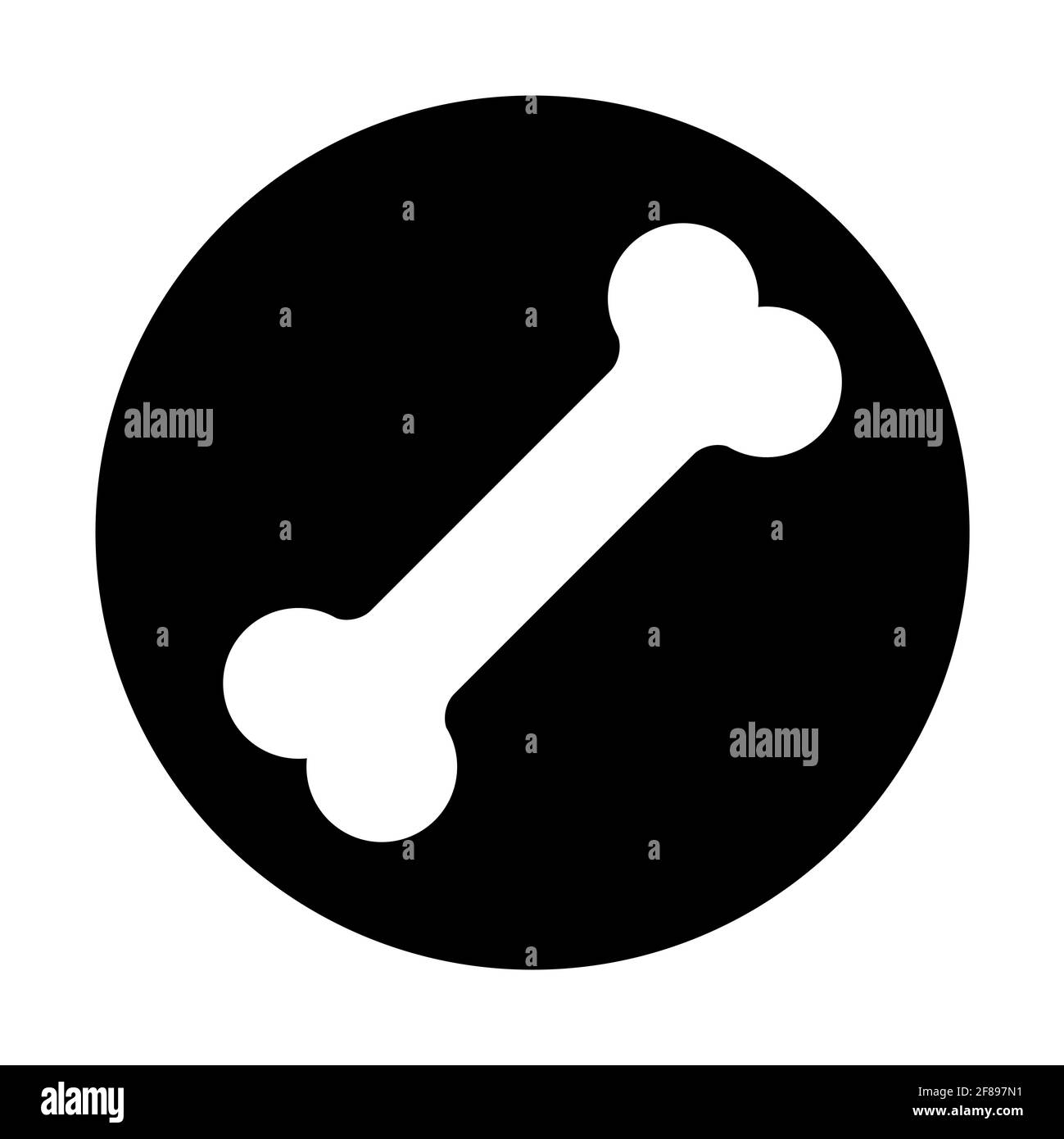 Bone icon isolated on white background. Animal dog symbol, Vector ...