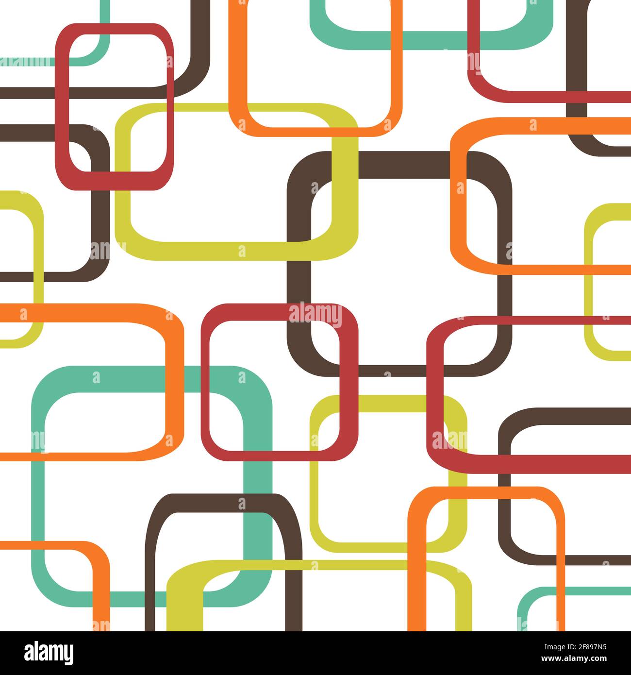 Retro color vector pattern background with squares - rounded Stock ...