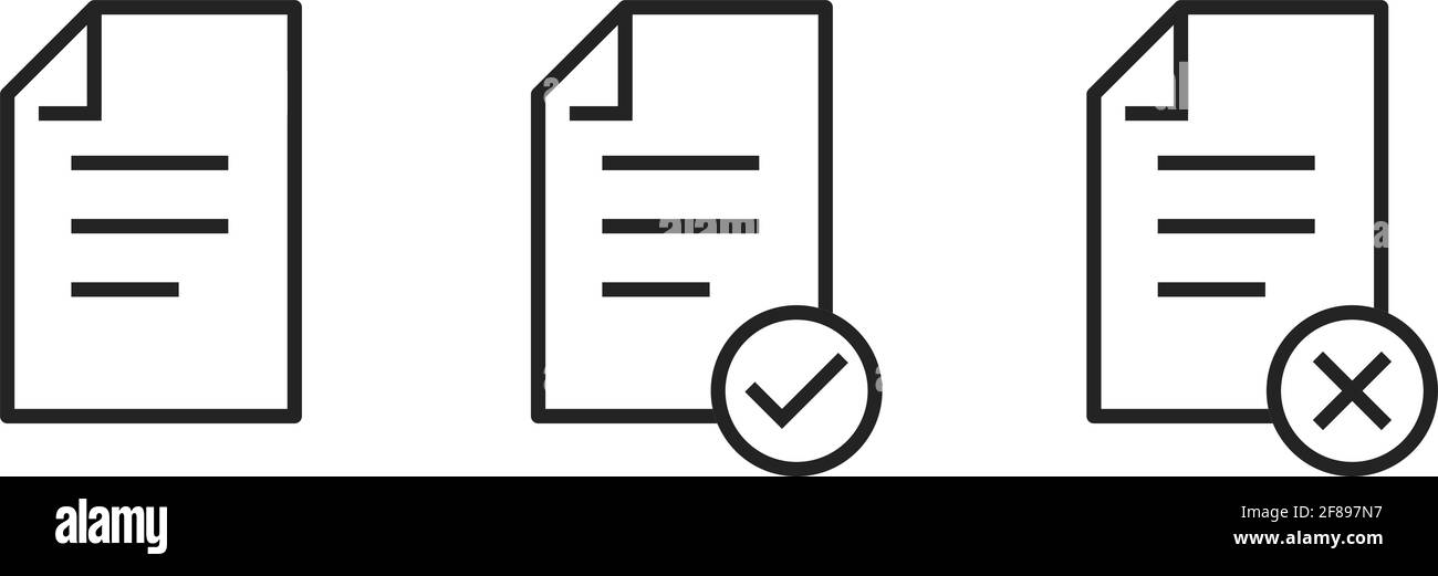 Icon of approved/canceled/free document. Checklist, file, document ...