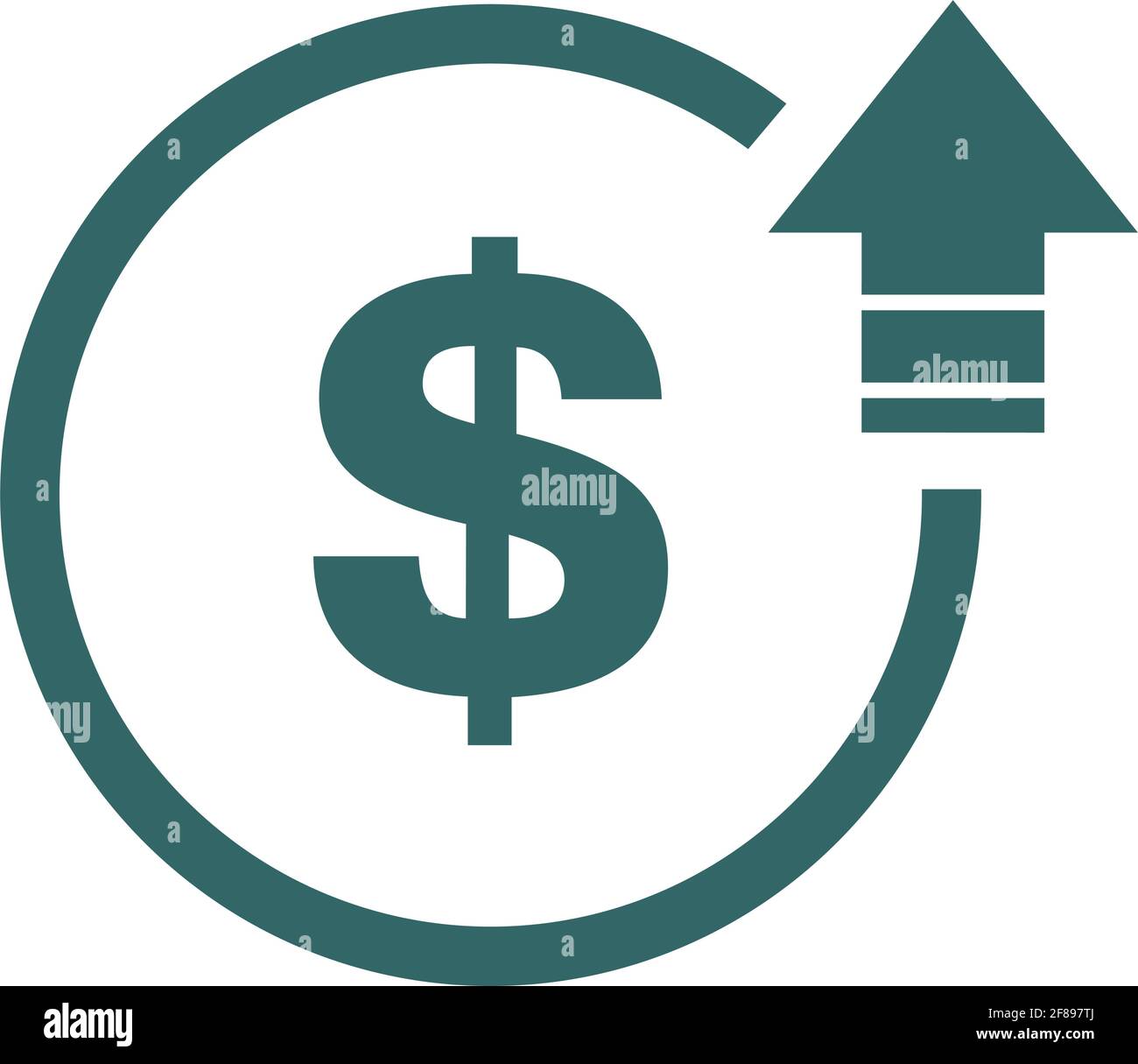 Cost symbol dollar increase icon. Vector symbol image isolated on ...