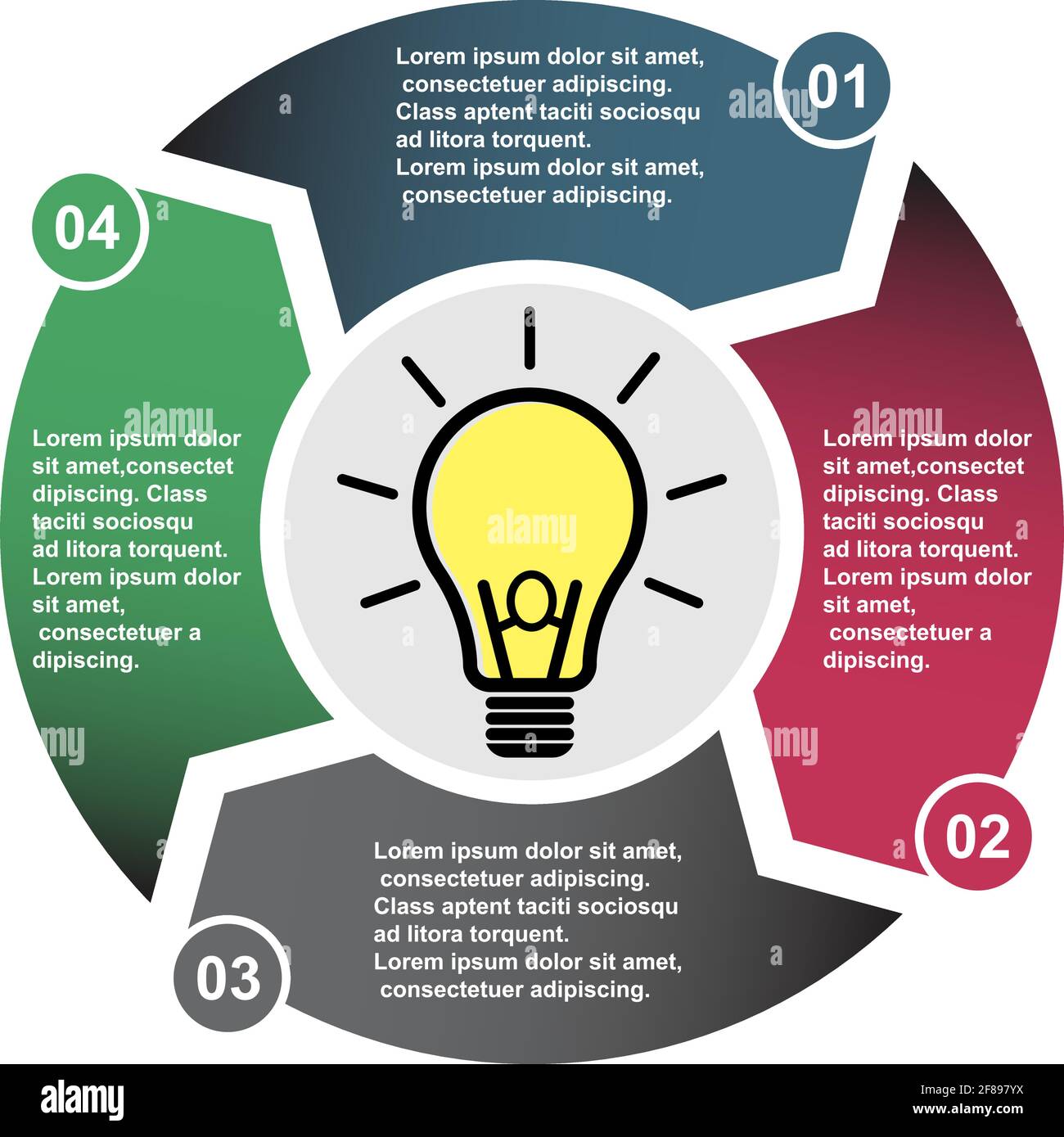4 step vector element in four colors with labels, infographic diagram ...