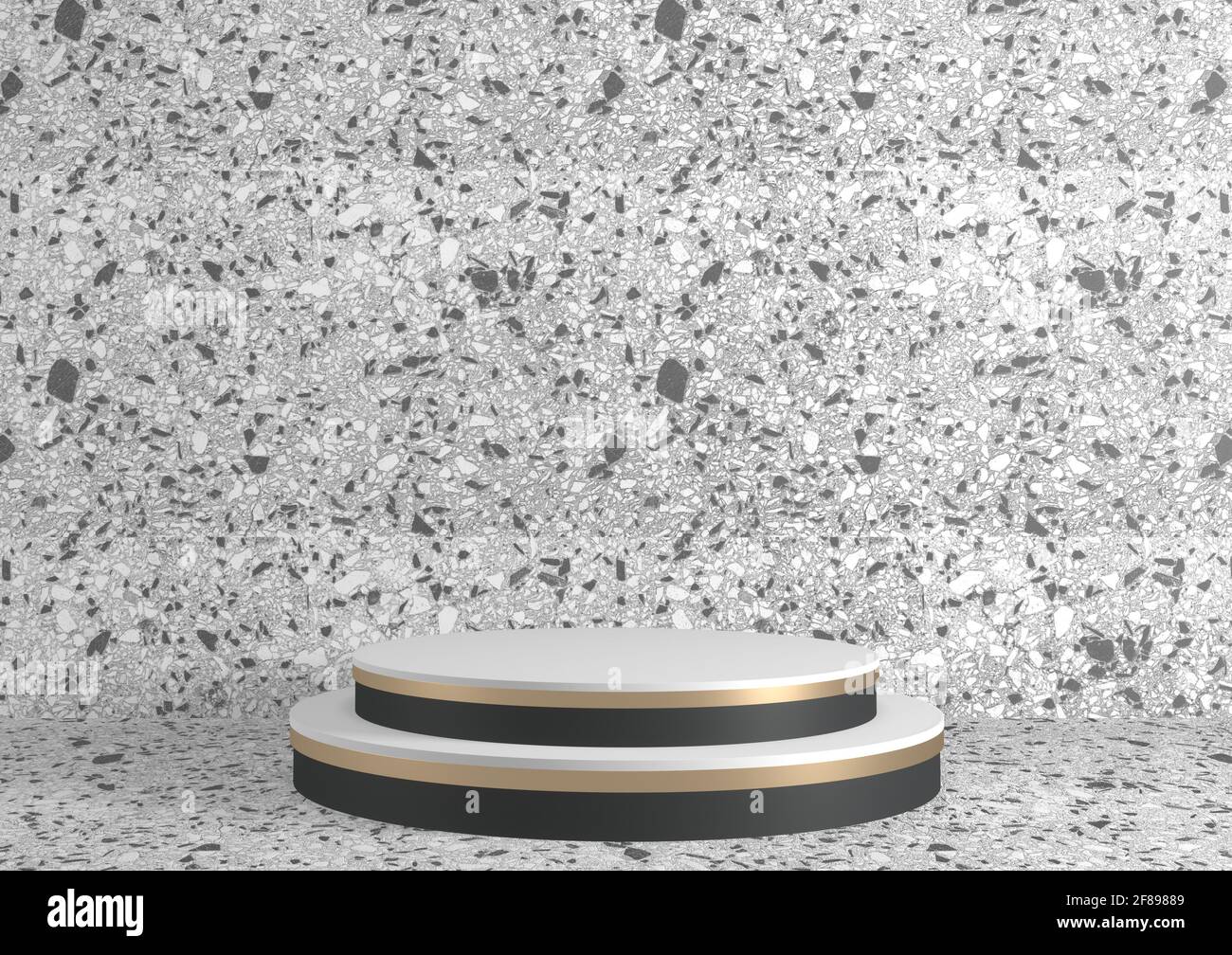 Roman podium white for cosmetic product on background granite white. 3d ...