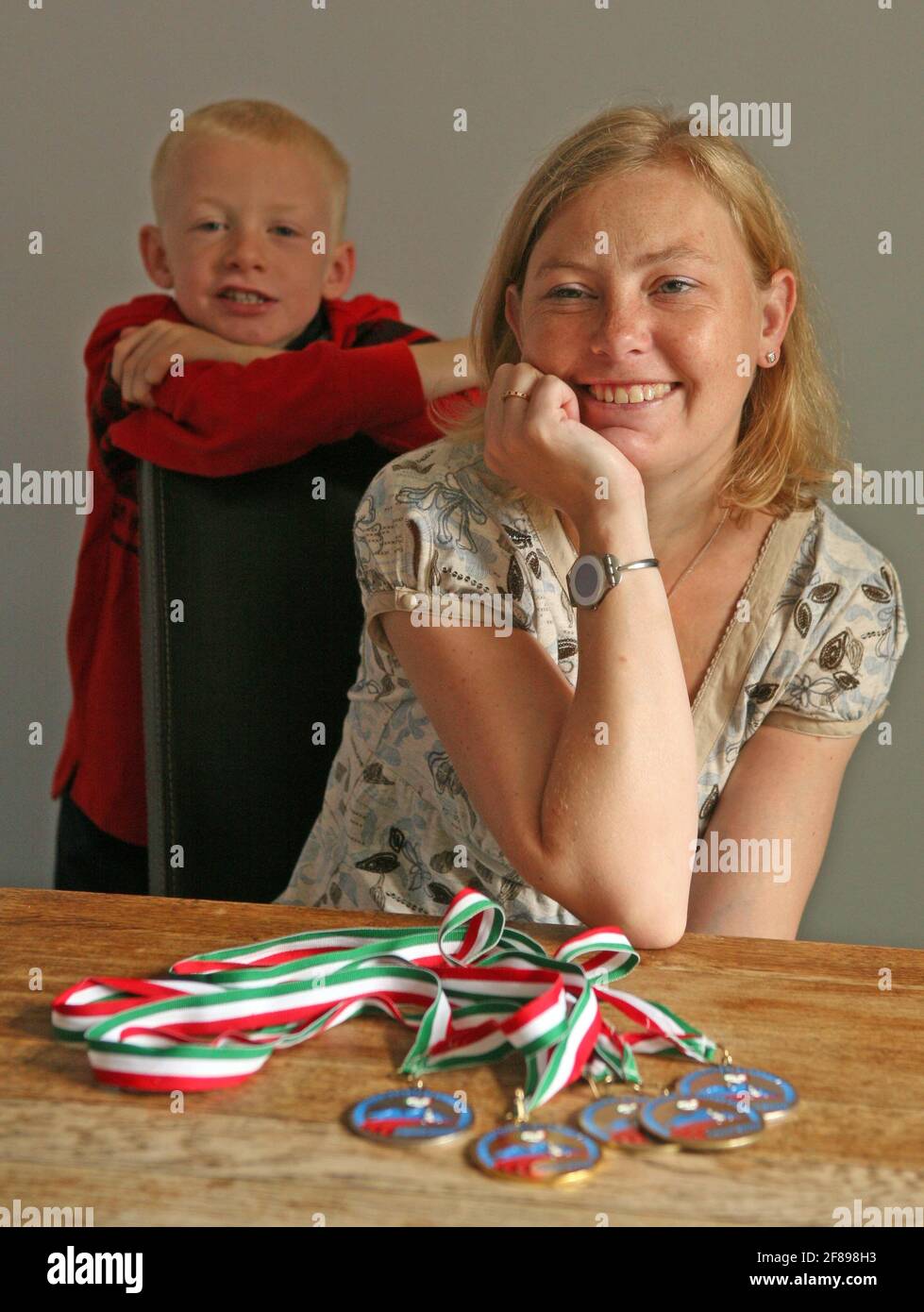Teresa Cornell competitor in the Transplant Games, with her son Cameron ...