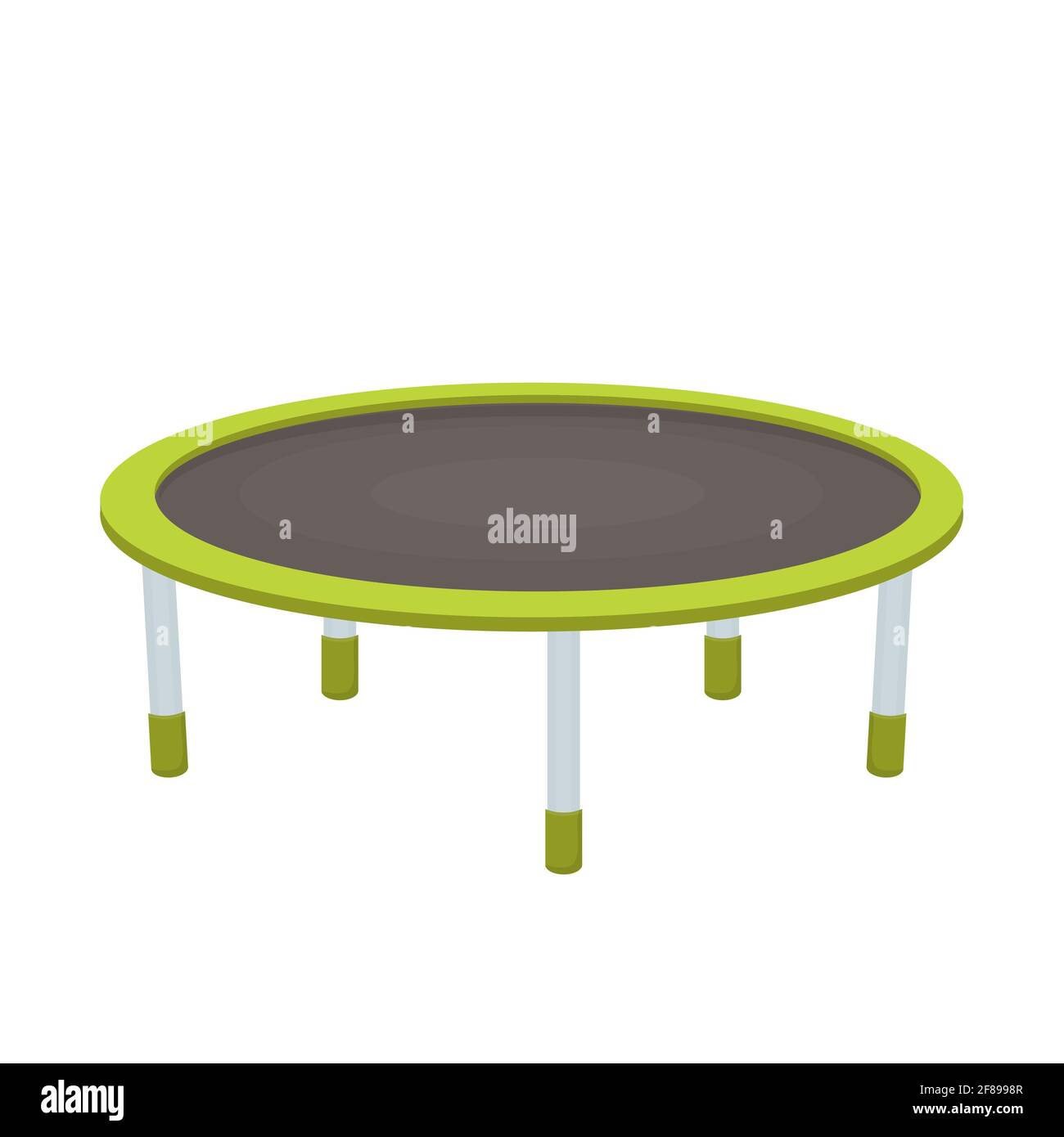 Trampoline in flat cartoon style isolated on white background. Activity ...