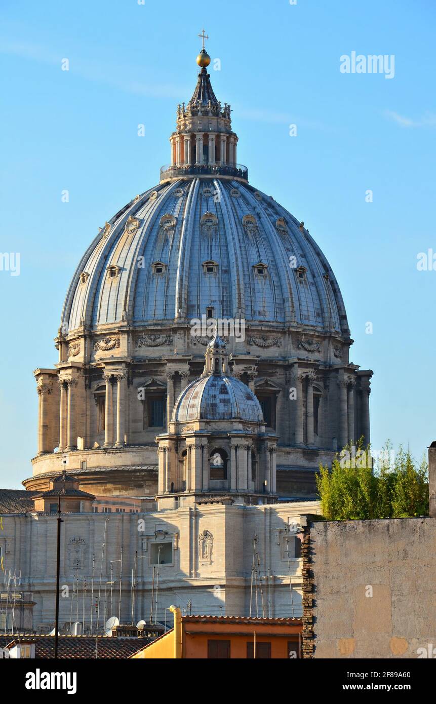 Scenic dome view of the Renaissance style Saint Peter's Basilica in ...