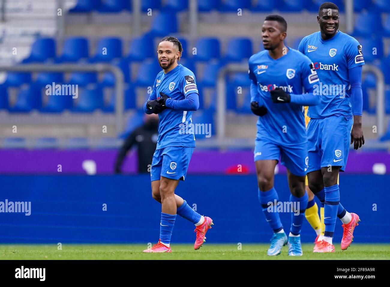 GENK, BELGIUM - APRIL 11: Theo Bongonda of KRC Genk during the Jupiler ...