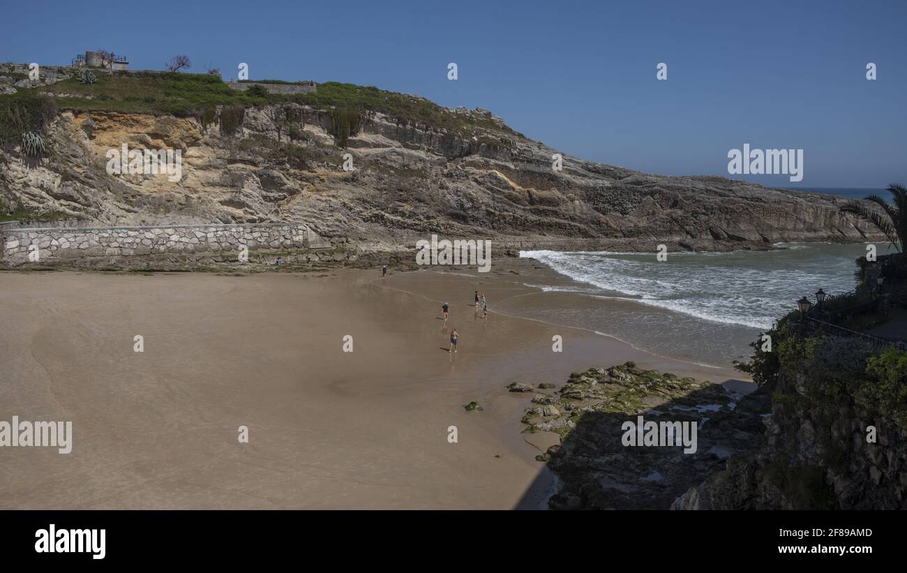 Beautiful beach of Llanes Stock Photo - Alamy