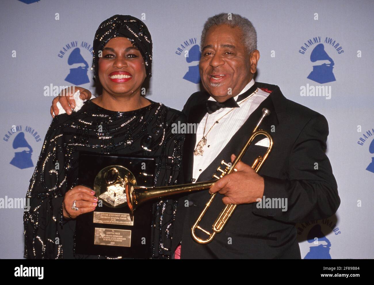 LOS ANGELES, CA - FEBRUARY 22: Leontyne Price and Dizzy Gillespie ...