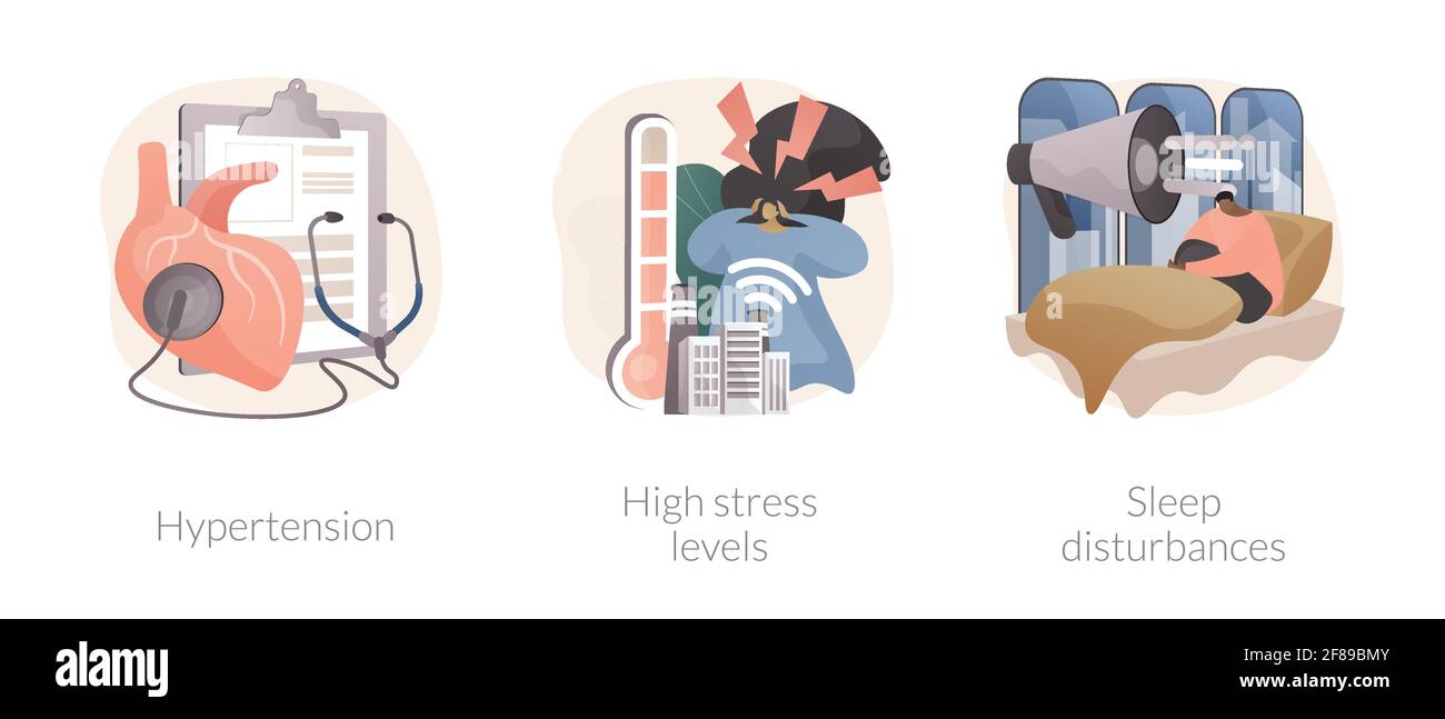 Urban health problems abstract concept vector illustrations Stock ...