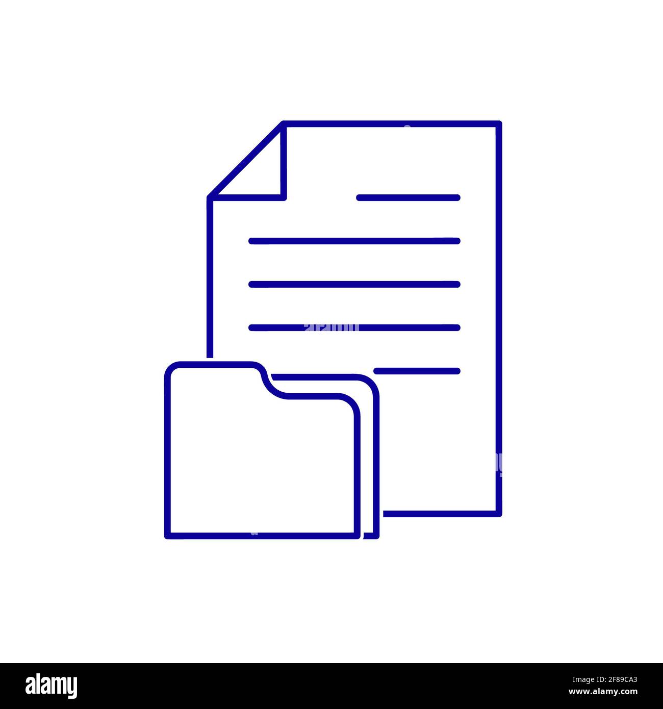 Document flat icon with folder symbol. Pictogram for web. Line stroke ...