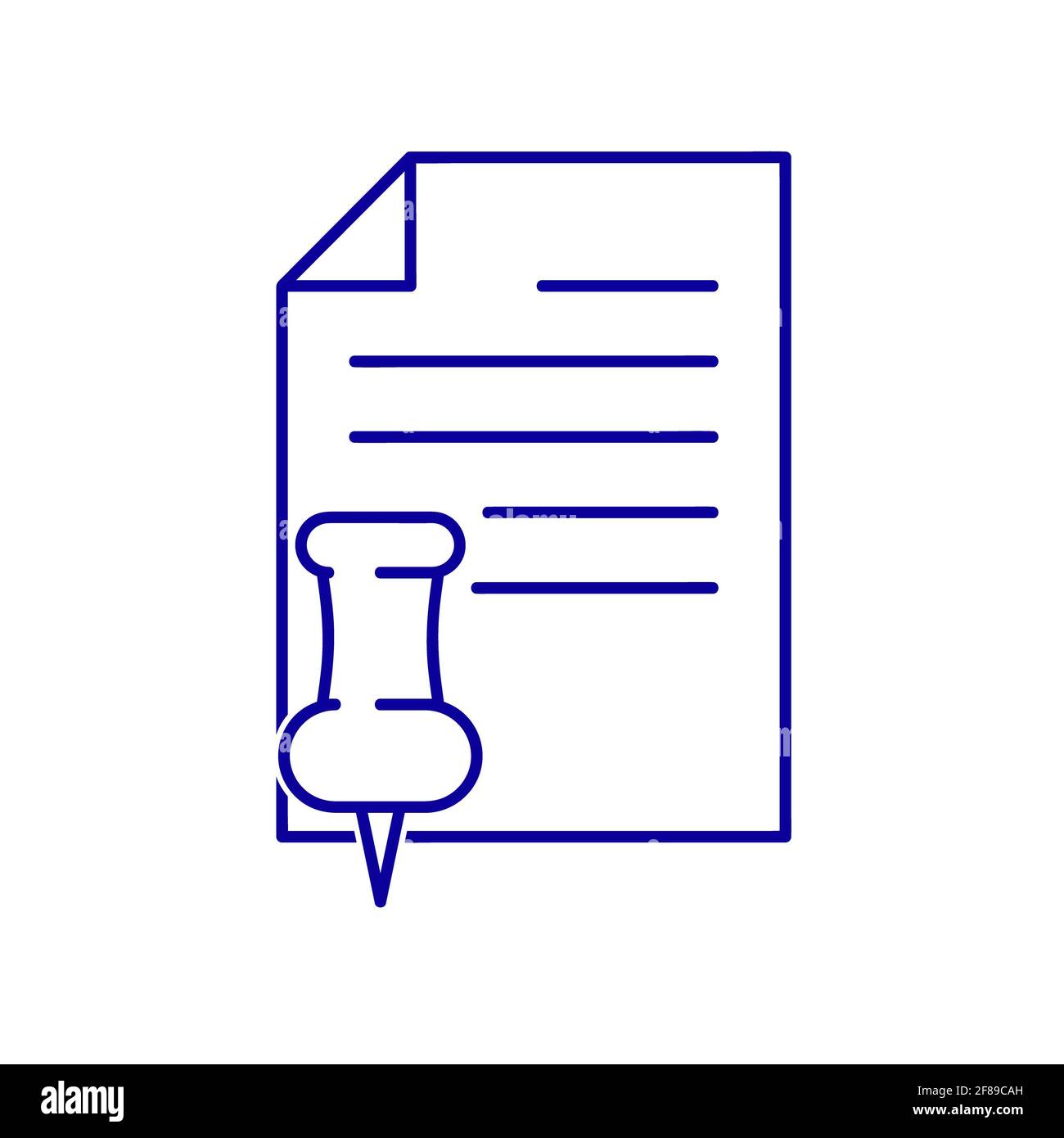 Document with pin symbol flat icon. Pictogram for web. Line stroke ...