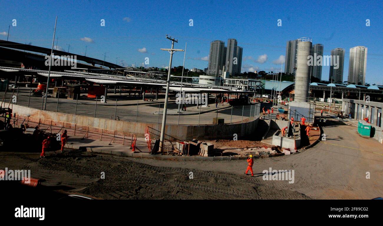 salvador, bahia / brazil - september 15, 2015: workers are seen working ...