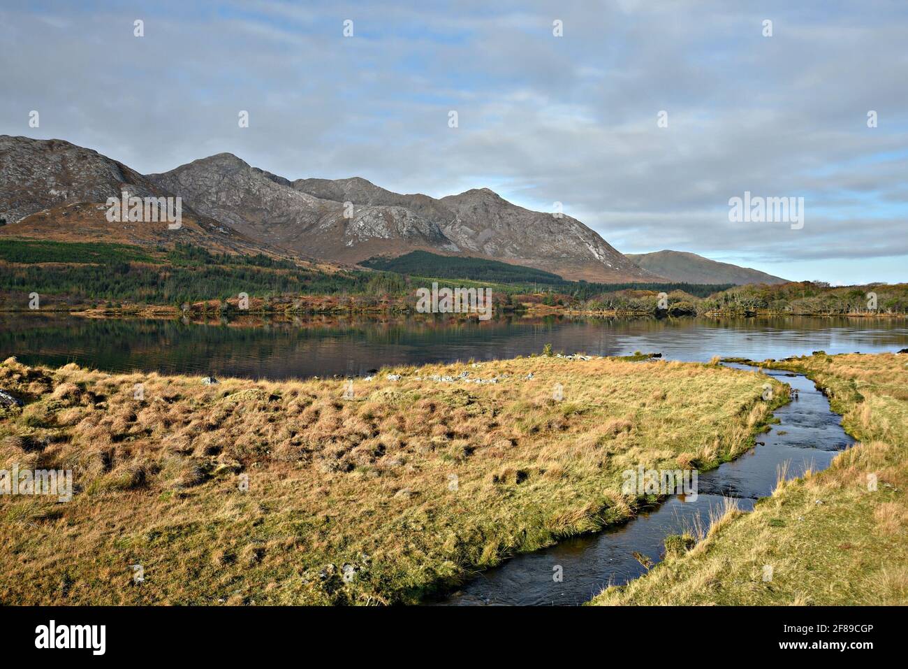 Scenic Irish landscape in the countryside of Connemara, County Galway ...