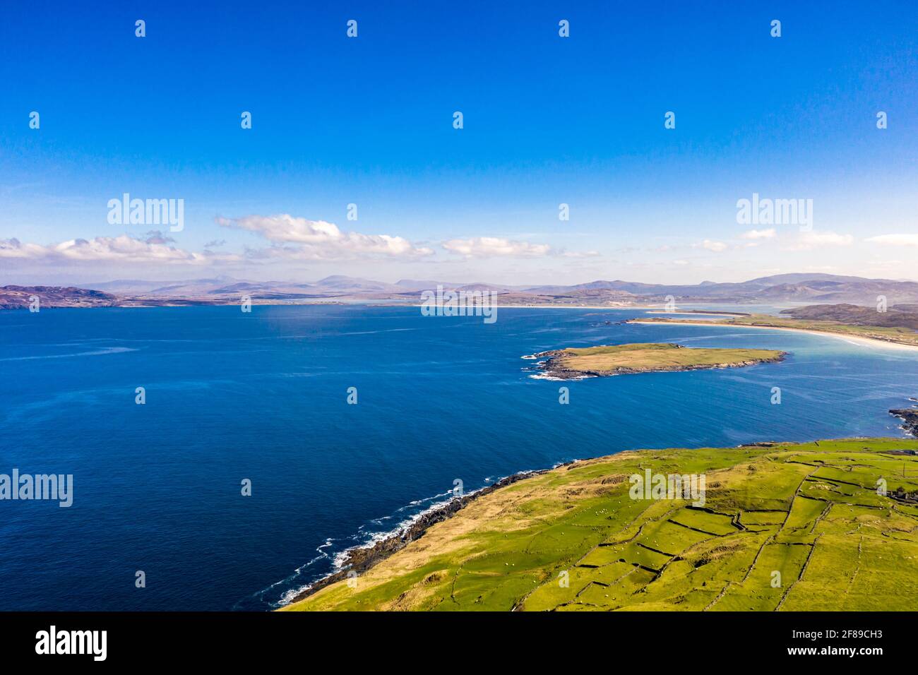 Aerial view of Dunmore Head by Portnoo in County Donegal, Ireland Stock ...