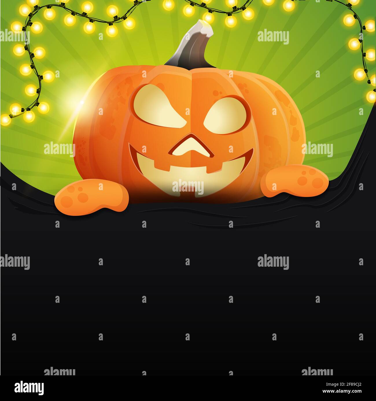 Halloween square template for your creativity with fun pumpkin Jack ...