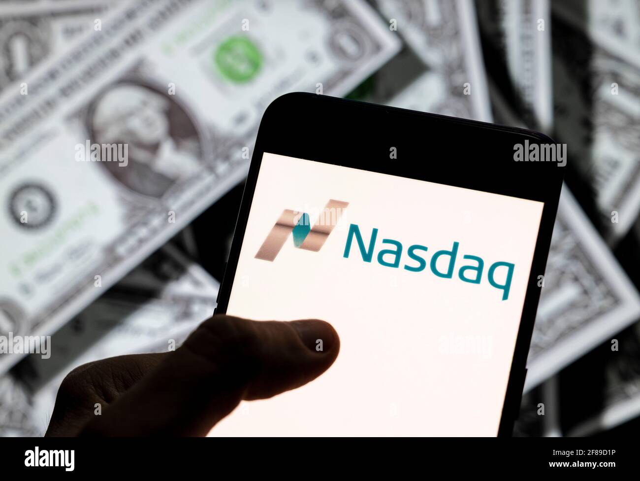 In this photo illustration, the American stock exchange index, Nasdaq ...