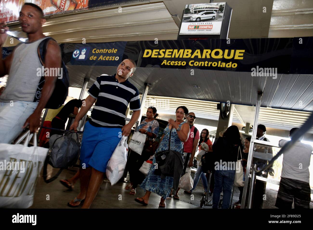 salvador, bahia / brazil - December 28, 2017: Passengers are seen at ...
