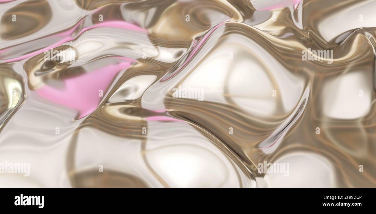 abstract golden liquid fluid wave surface 3d render illustration Stock ...