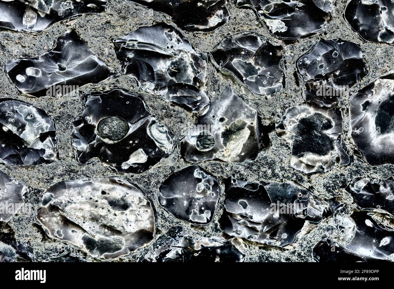 Abstract patterns in knapped flint Stock Photo - Alamy