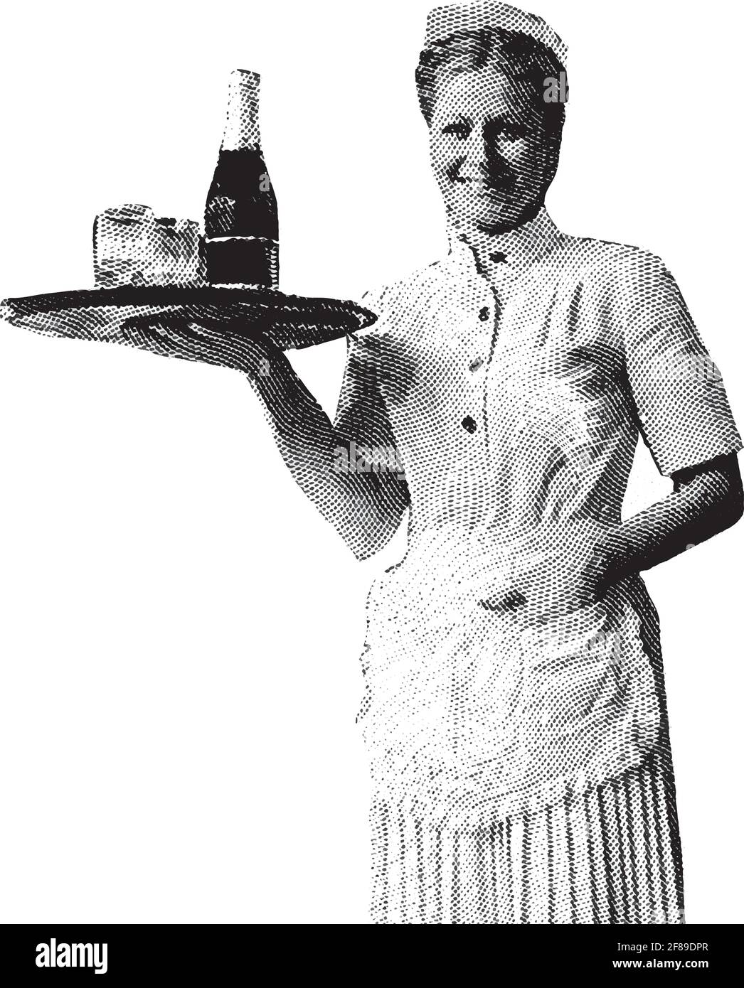 waitress on roller skates. drive-in waitress Stock Vector Image & Art ...