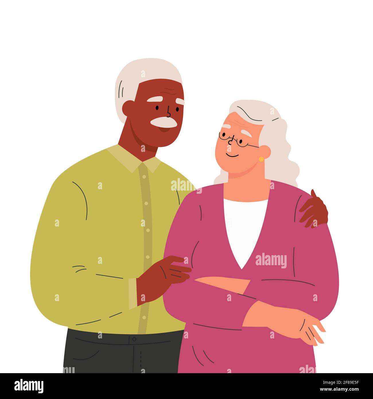 Happy senior man women Stock Vector Images - Alamy