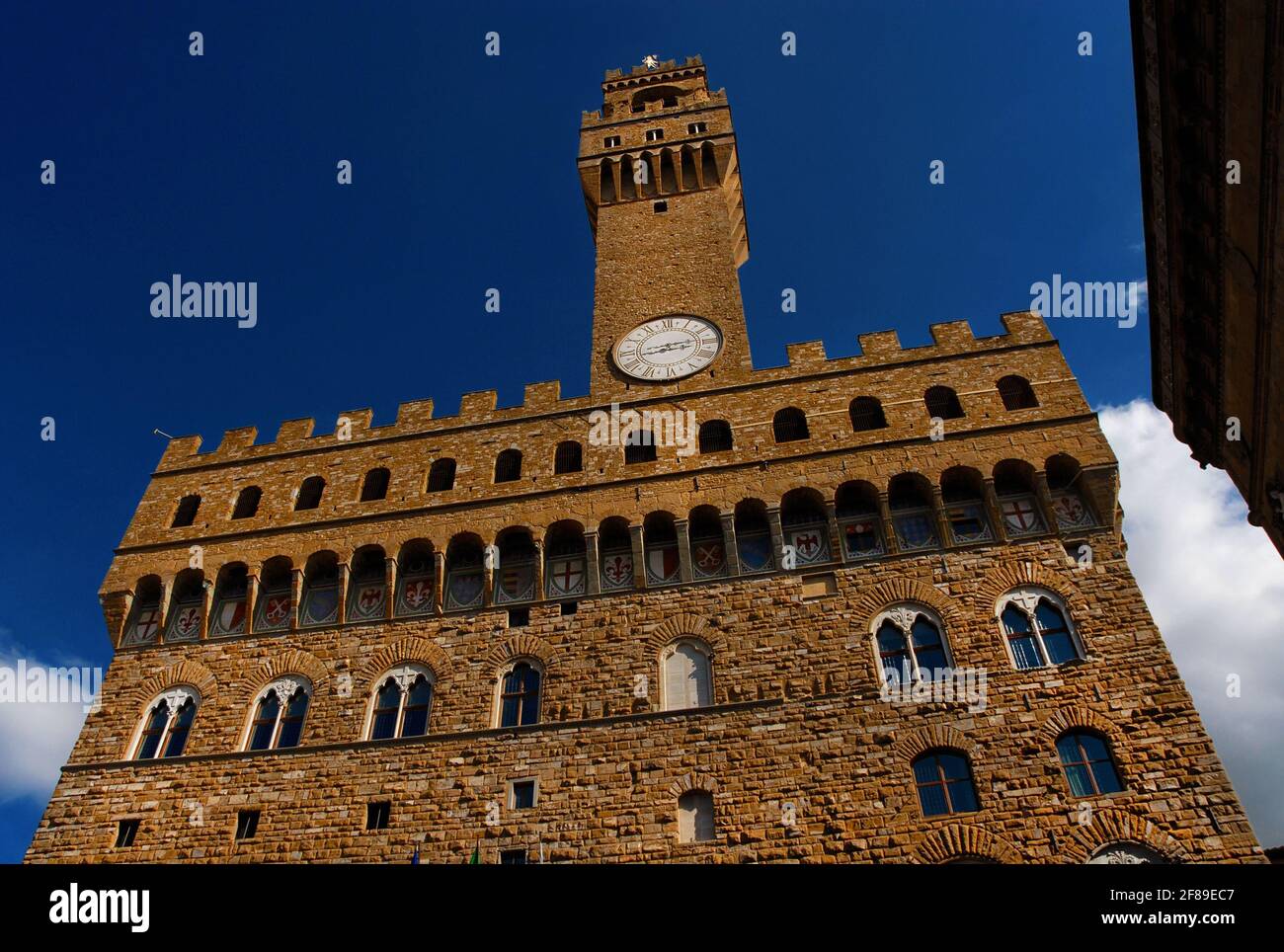 Palazzo Vecchio (Old Palace), the beautiful Florence town hall erected ...