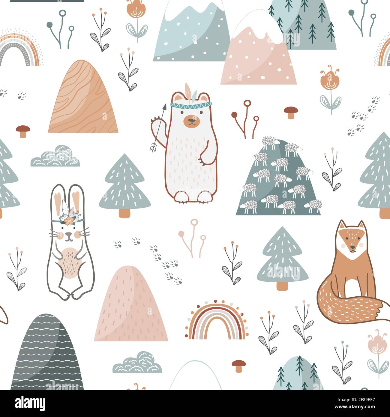 Tree nursery in the forest Stock Vector Images - Alamy