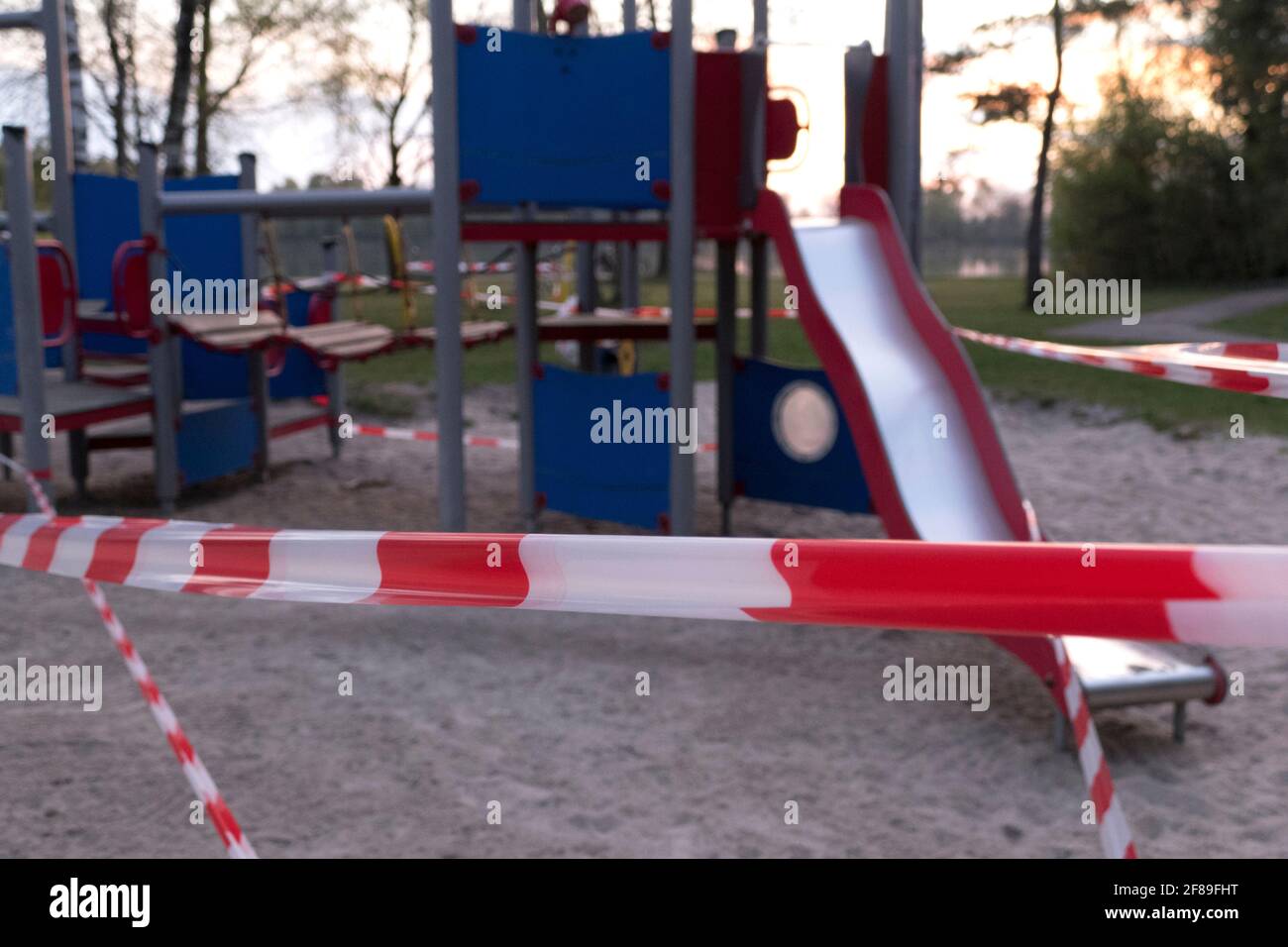 Closed children´s playground Stock Photo - Alamy