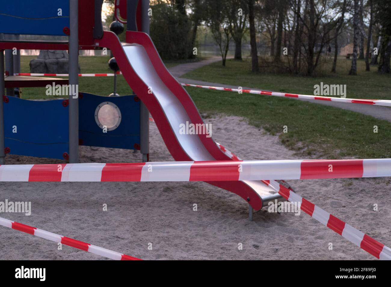Closed children´s playground Stock Photo - Alamy