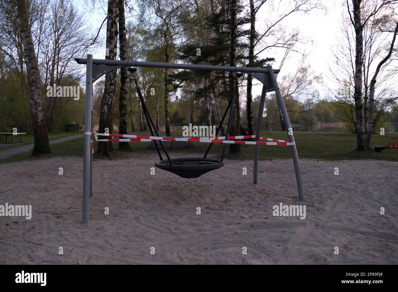 Closed children´s playground Stock Photo - Alamy