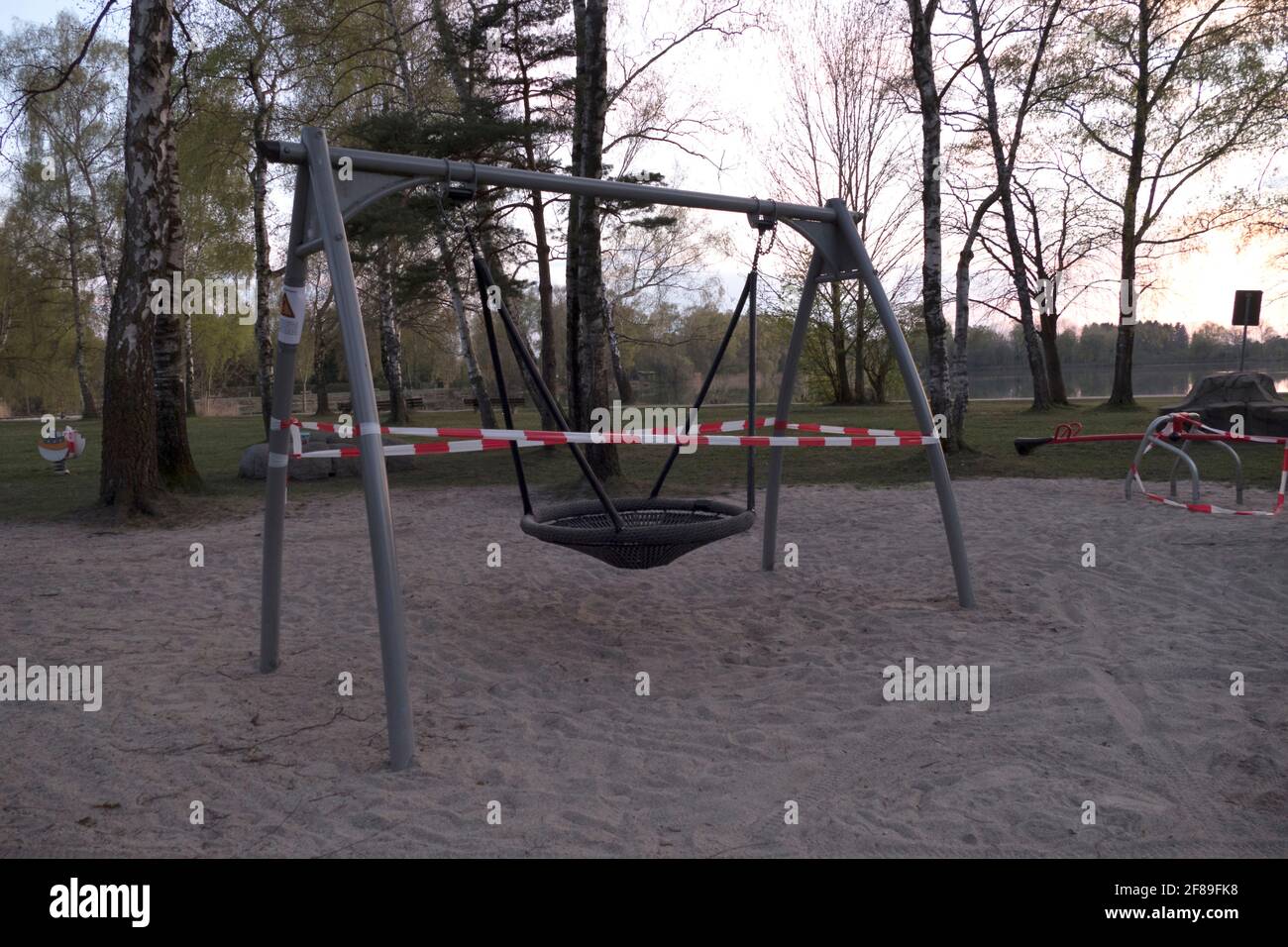 Closed children´s playground Stock Photo - Alamy