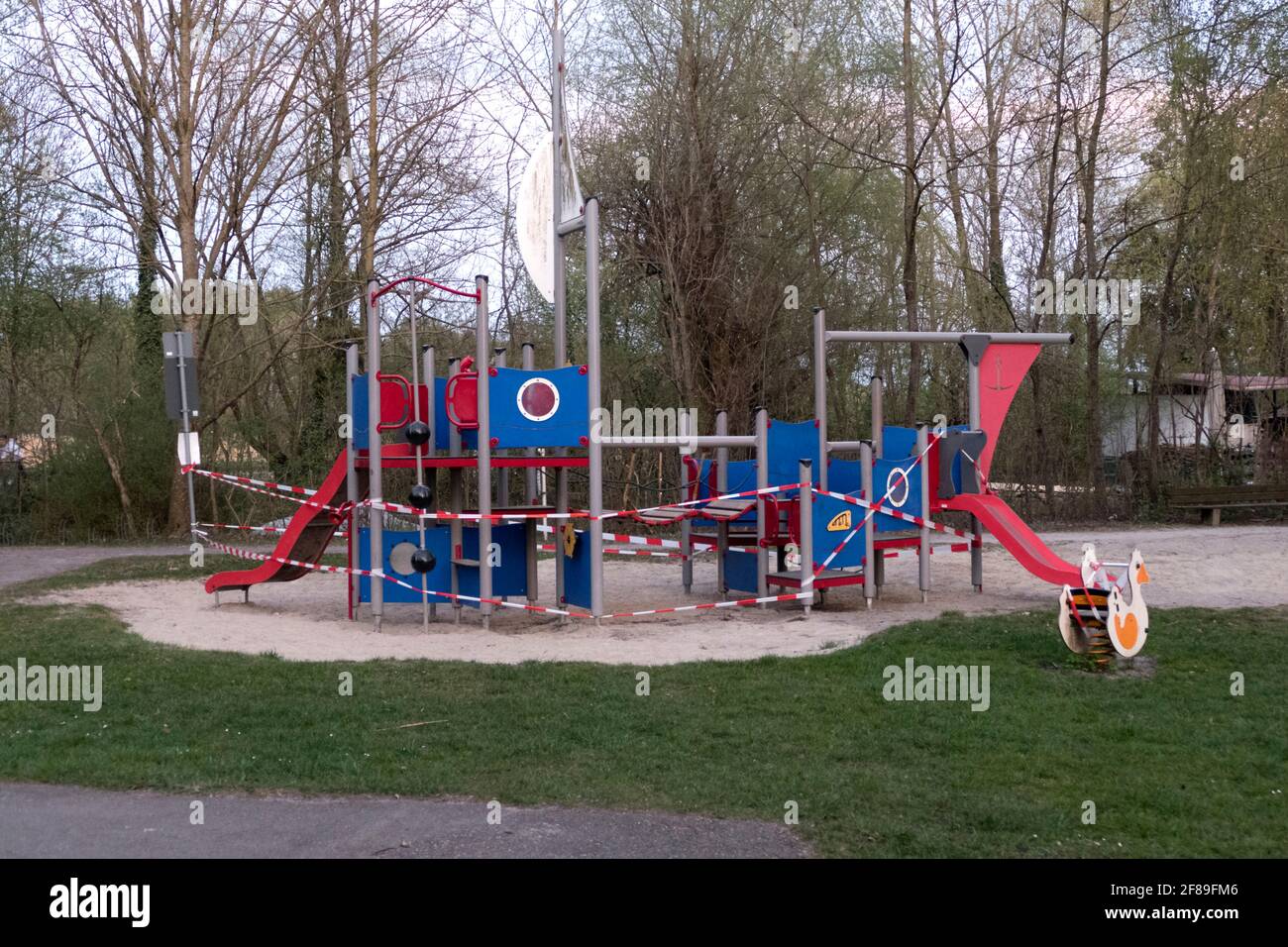 Closed children´s playground Stock Photo - Alamy