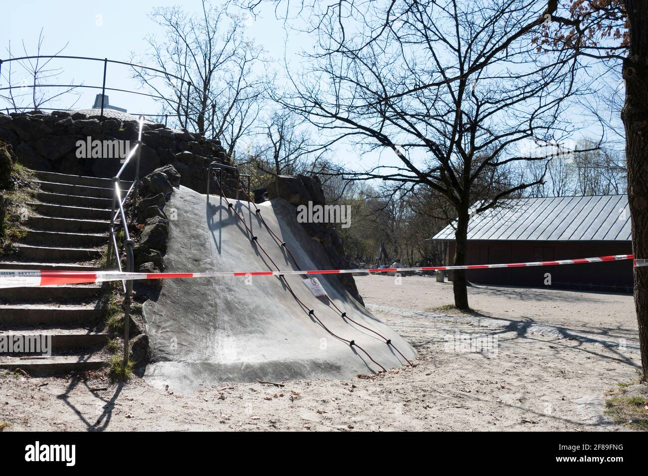 Closed children´s playground Stock Photo - Alamy